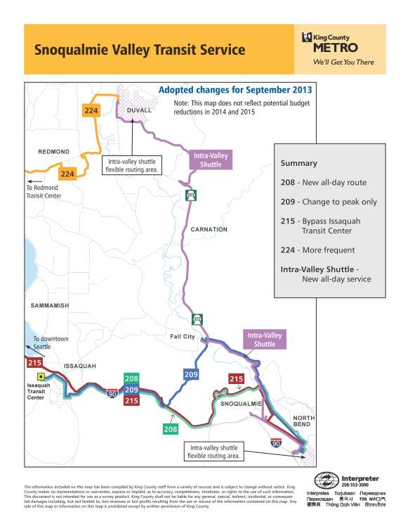 Changes coming to Snoqualmie Valley transit service – Metro Matters