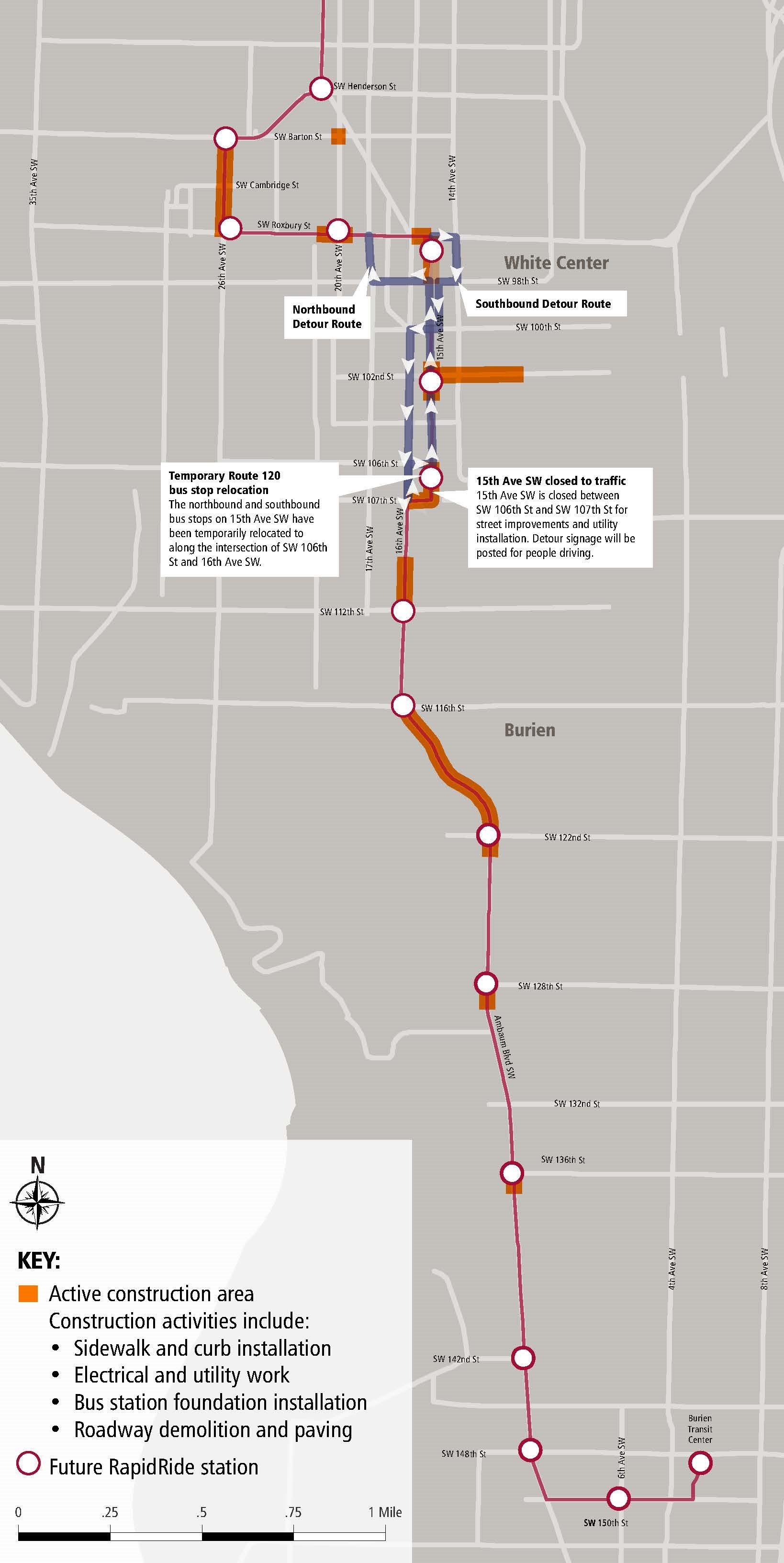 H Line Construction map Dec 2021 – Metro Matters