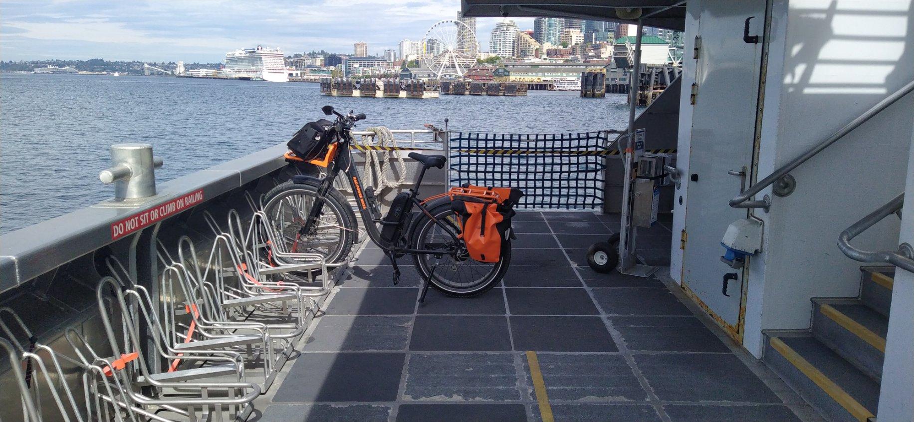 Bike rack with Bike carrying bike saddle bags – Metro Matters