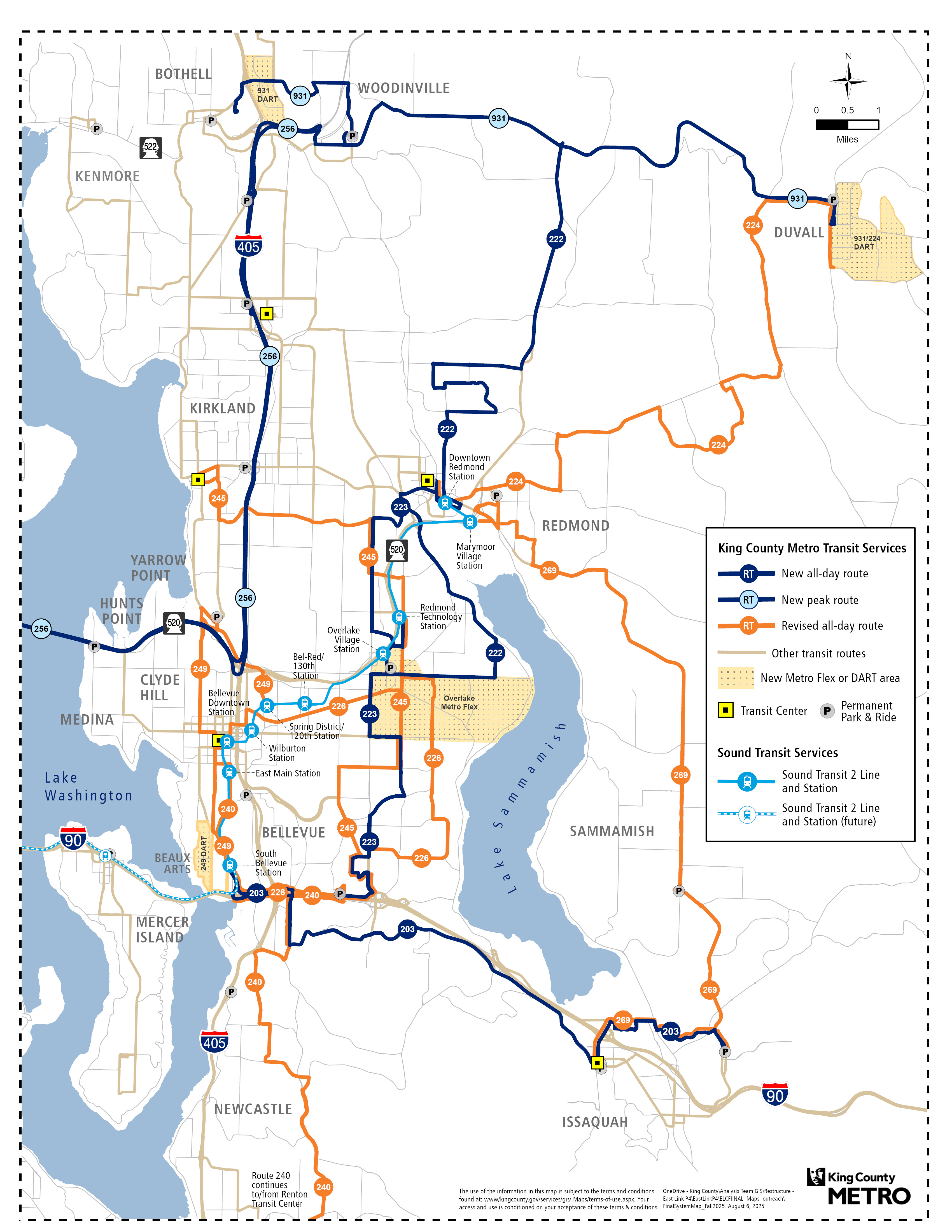 Fall 2025 Service change map – Metro Matters